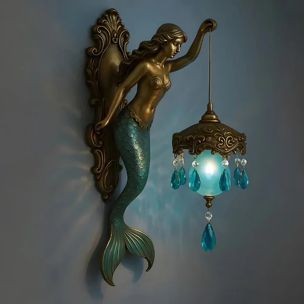 Elegant Baroque Design Mermaid Wall Light